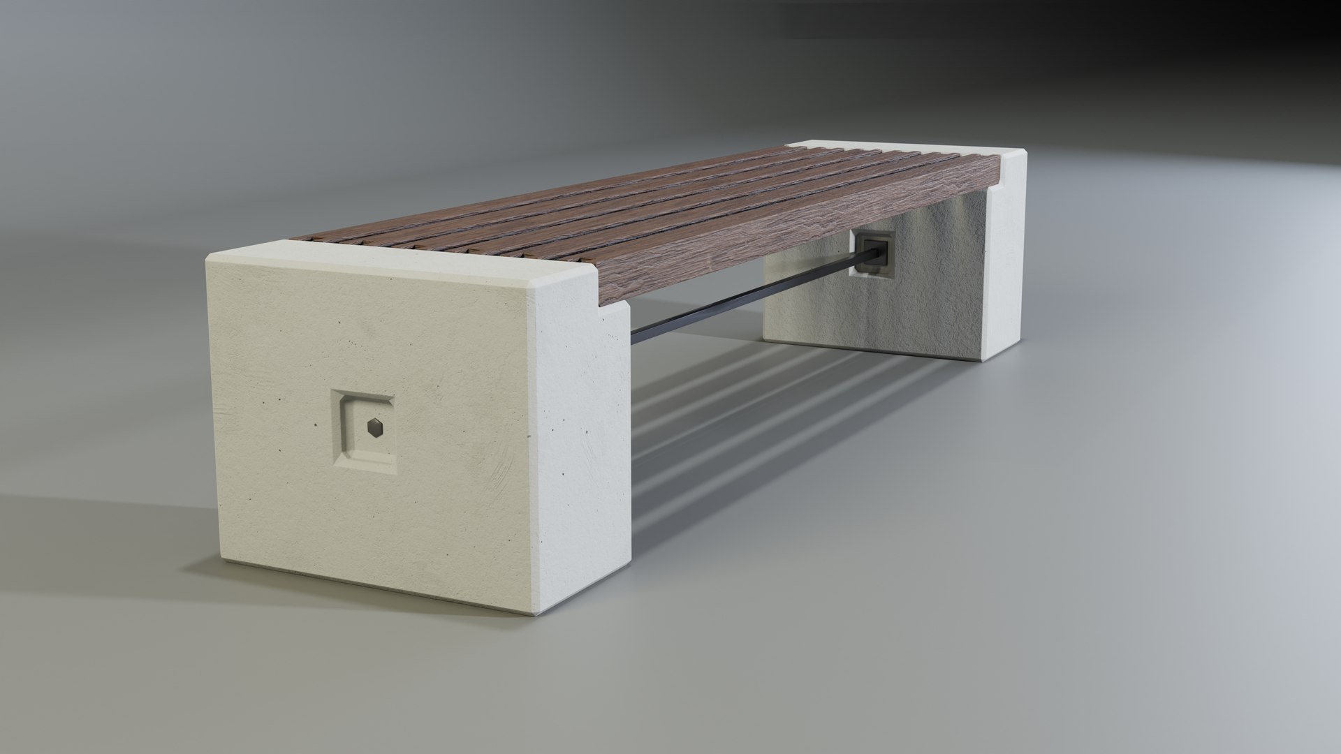 3D Concrete Bench - Type 3A Long - TurboSquid 1838946