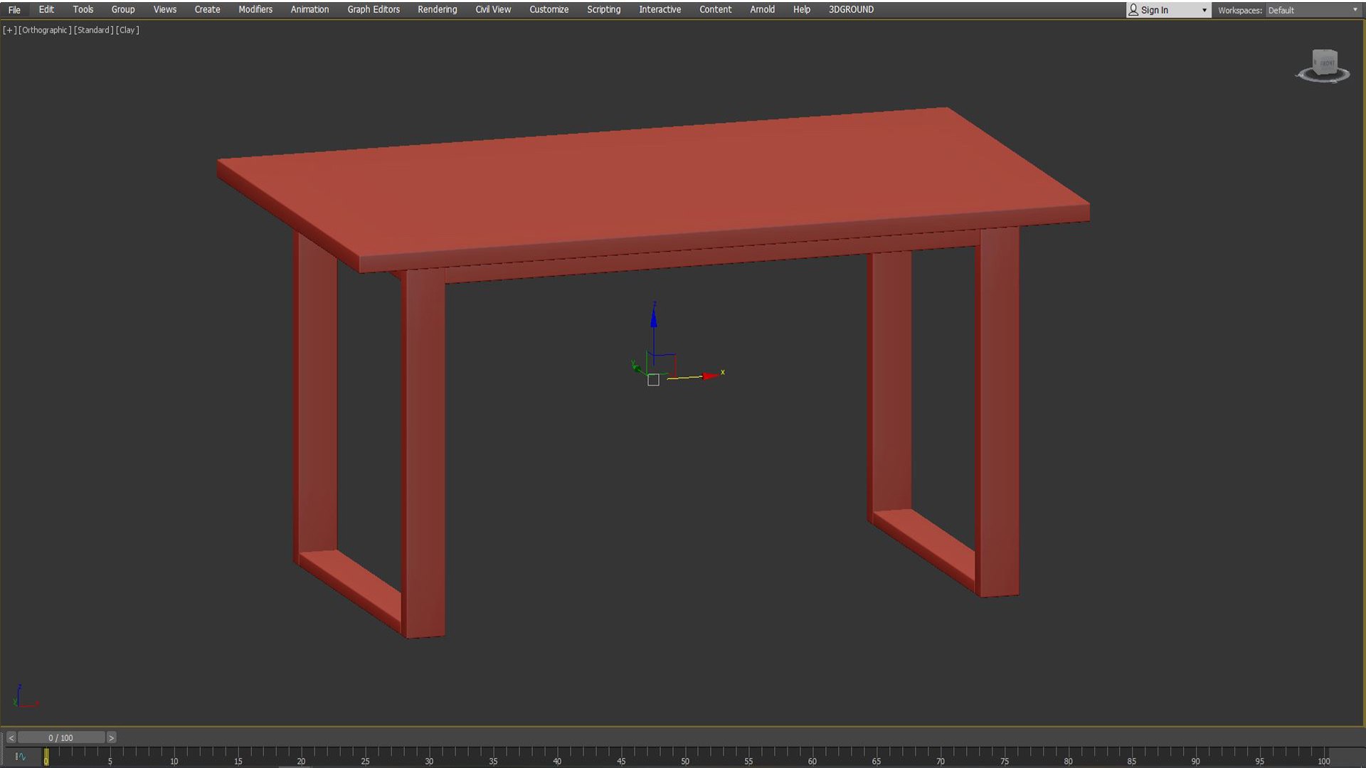 3D Oak Ski-Leg Dining Table - TurboSquid 1878819