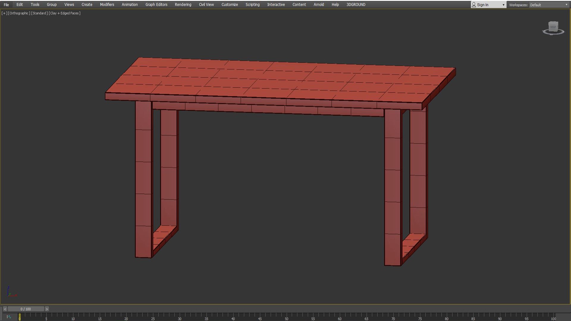 3D Oak Ski-Leg Dining Table - TurboSquid 1878819