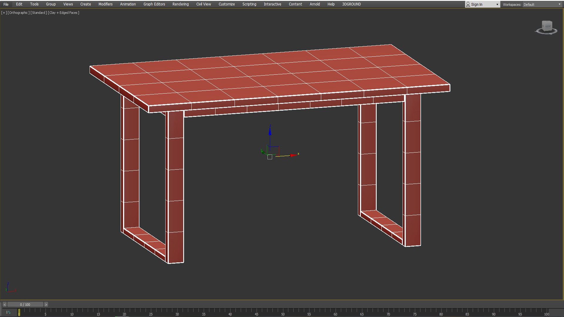 3D Oak Ski-Leg Dining Table - TurboSquid 1878819