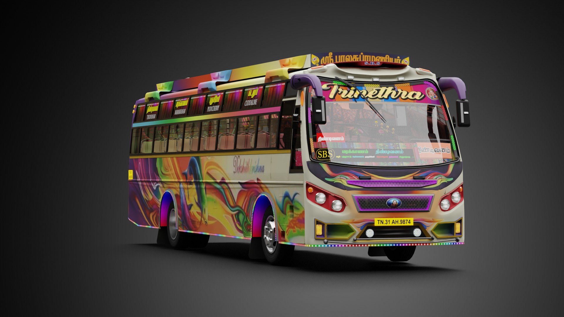 3D Trinethra Private bus TamilNadu - INDIA model - TurboSquid 1887611