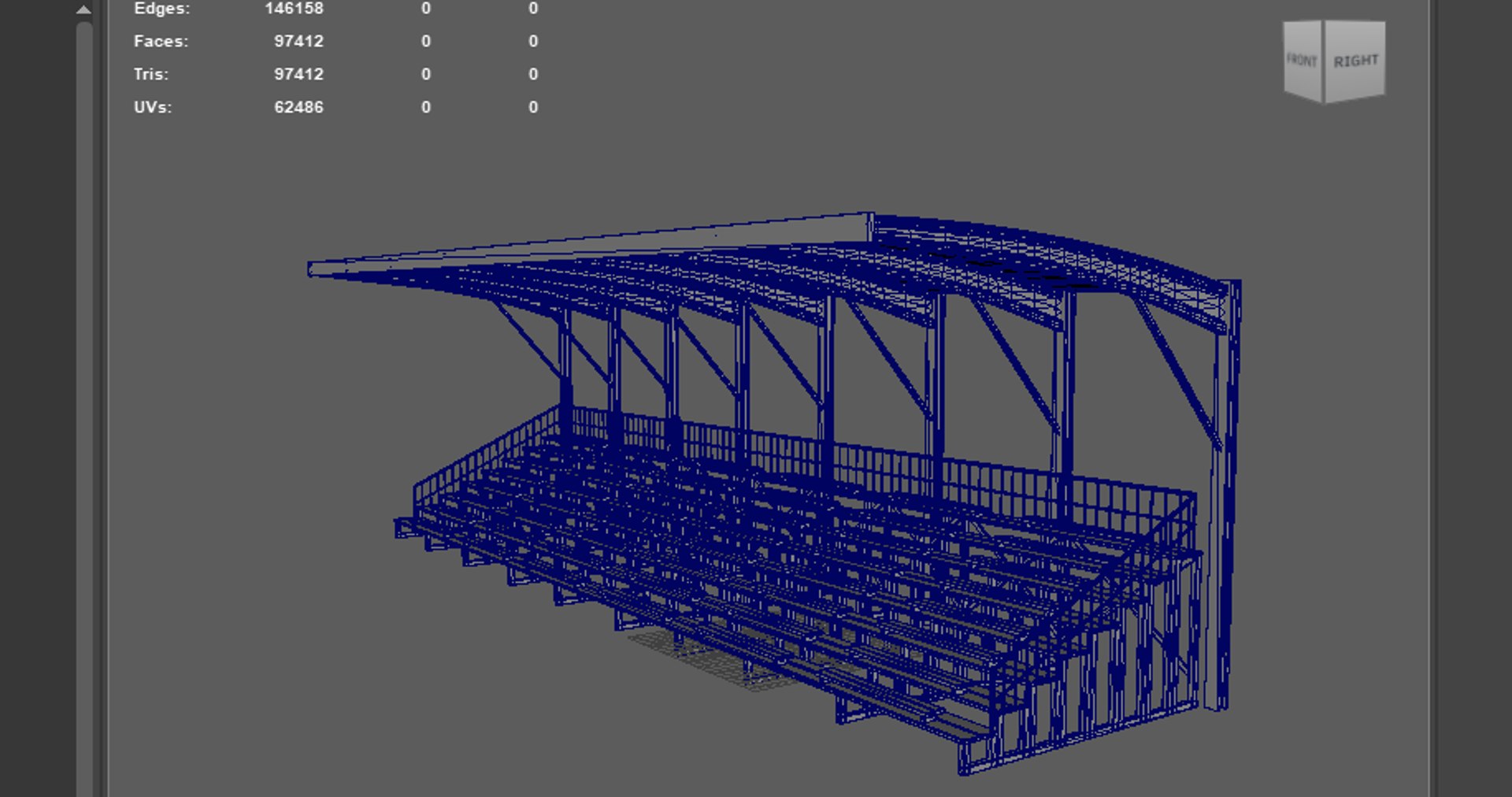 3D Stadium Tribune 3D Model - TurboSquid 2449353
