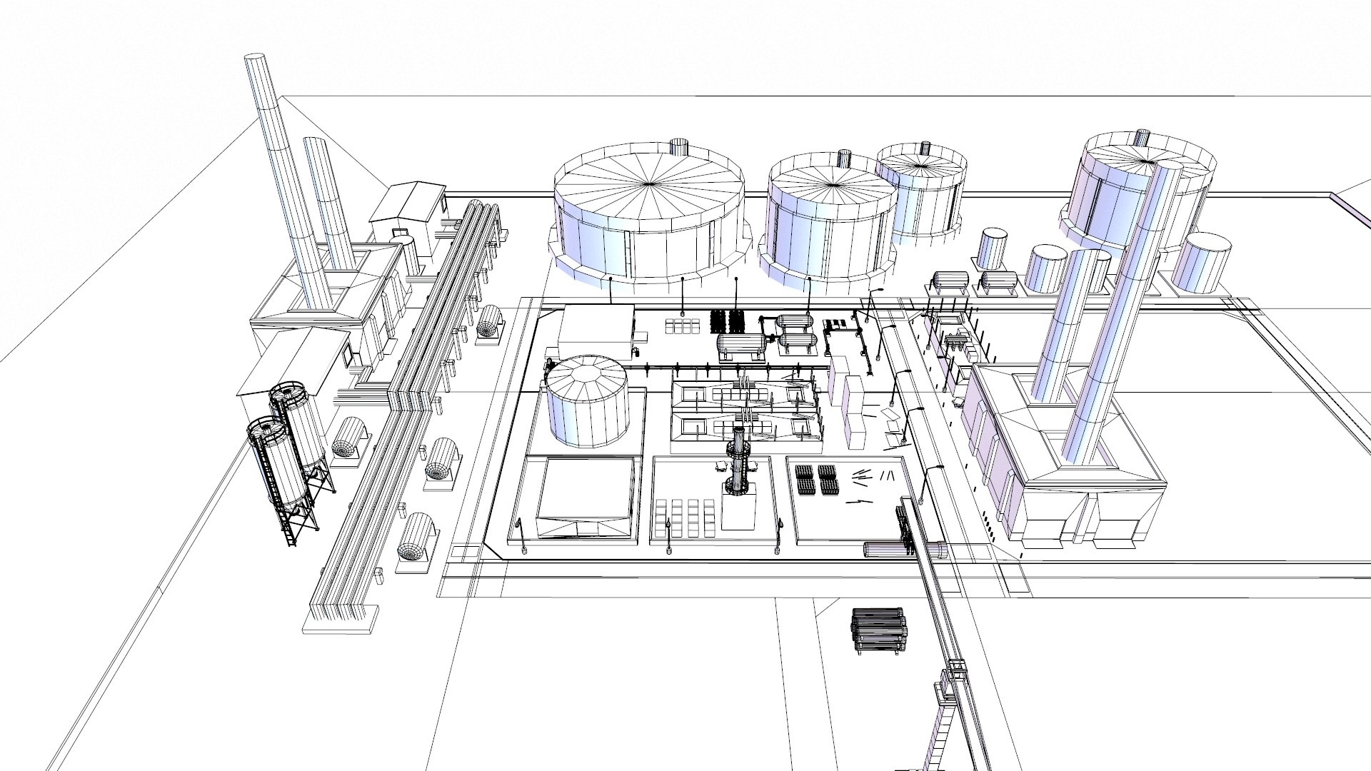 3D Detailed Refinery Collection - TurboSquid 2344273
