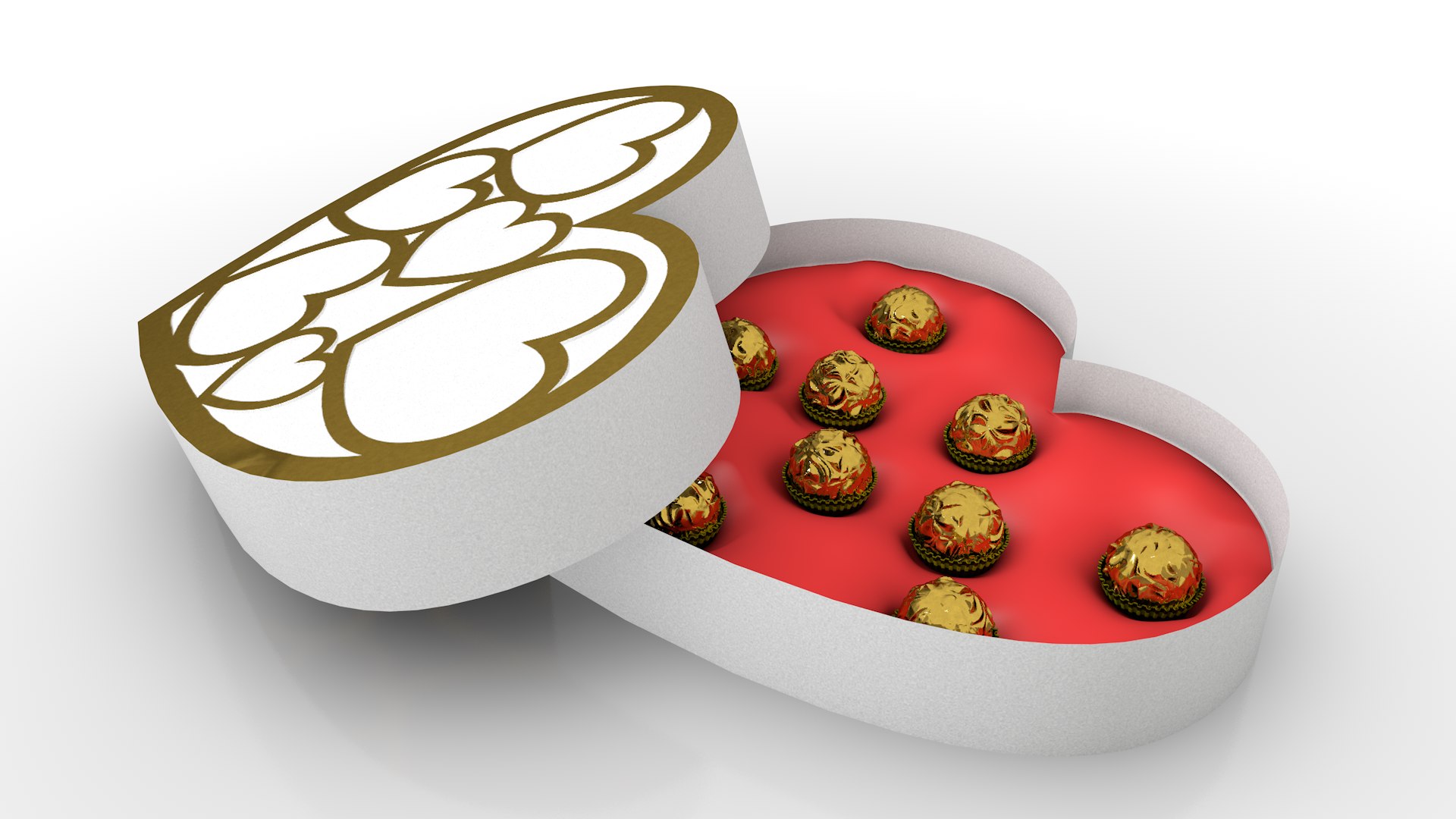 3D Model Lovely Candy Box Chocolate - TurboSquid 1343827