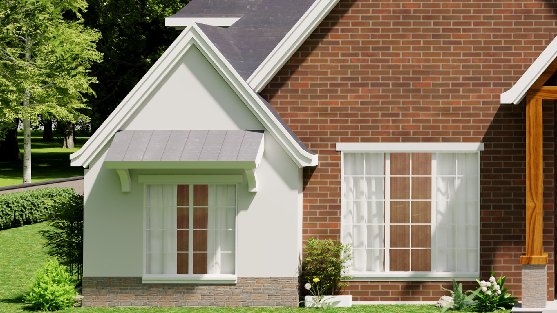 3D Model Realistic Exterior House High-Quality PBR Textures ...