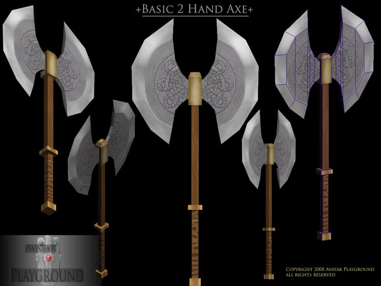 axe 2 handed 3d obj
