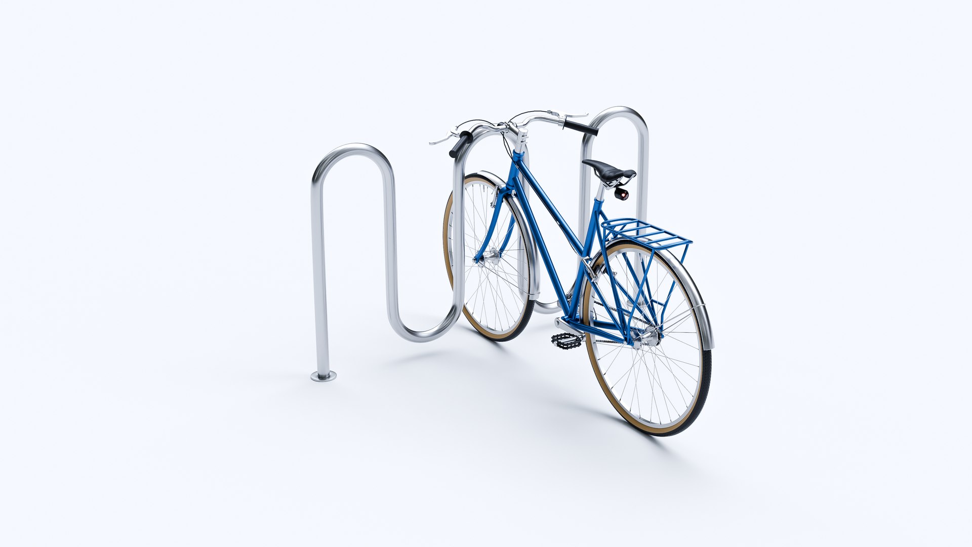 3D Bicycle Parking Wave Rack Model - TurboSquid 2333780