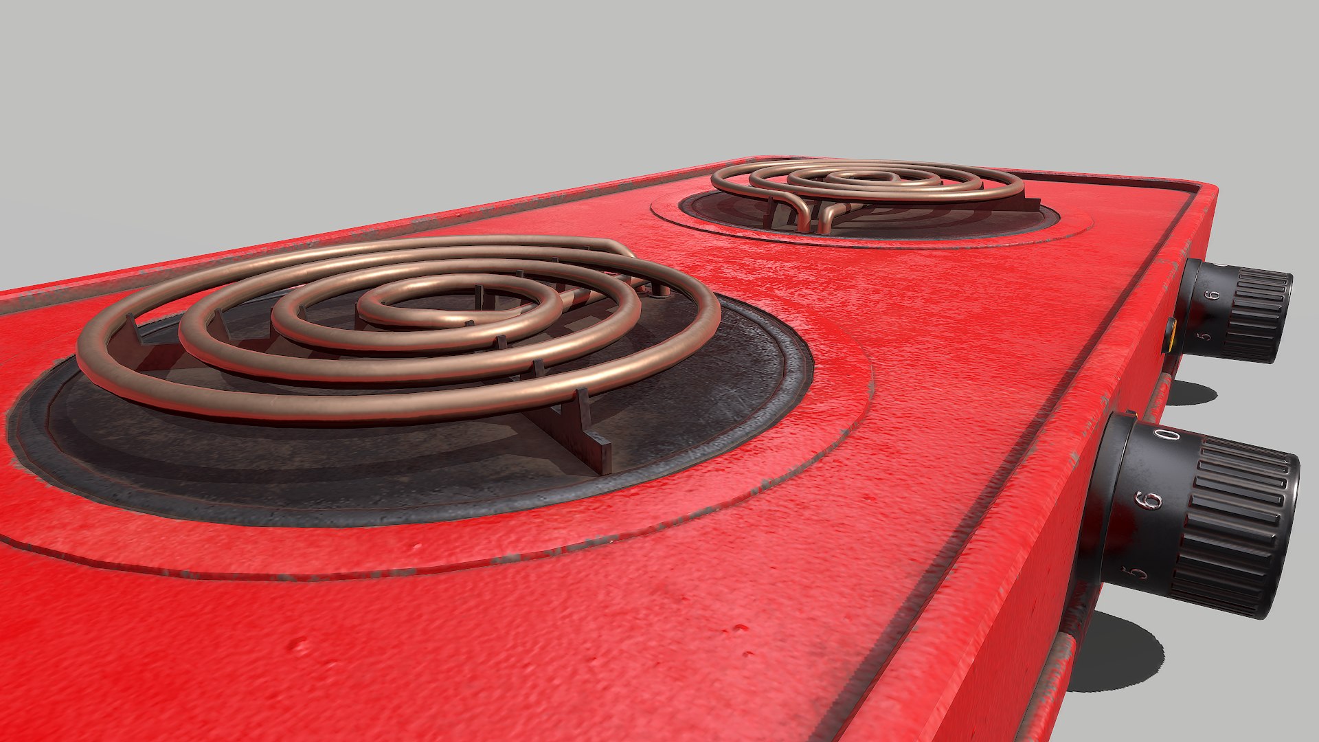 3D Red Cooktop Model - TurboSquid 1993039
