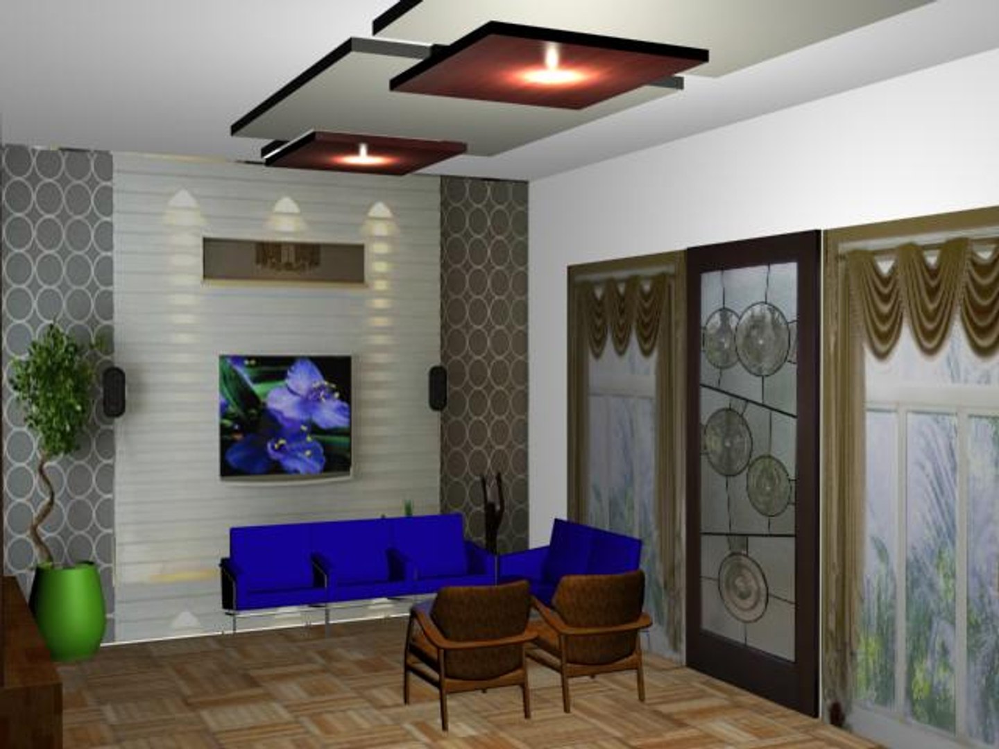 3d Model Drawing Room-1a