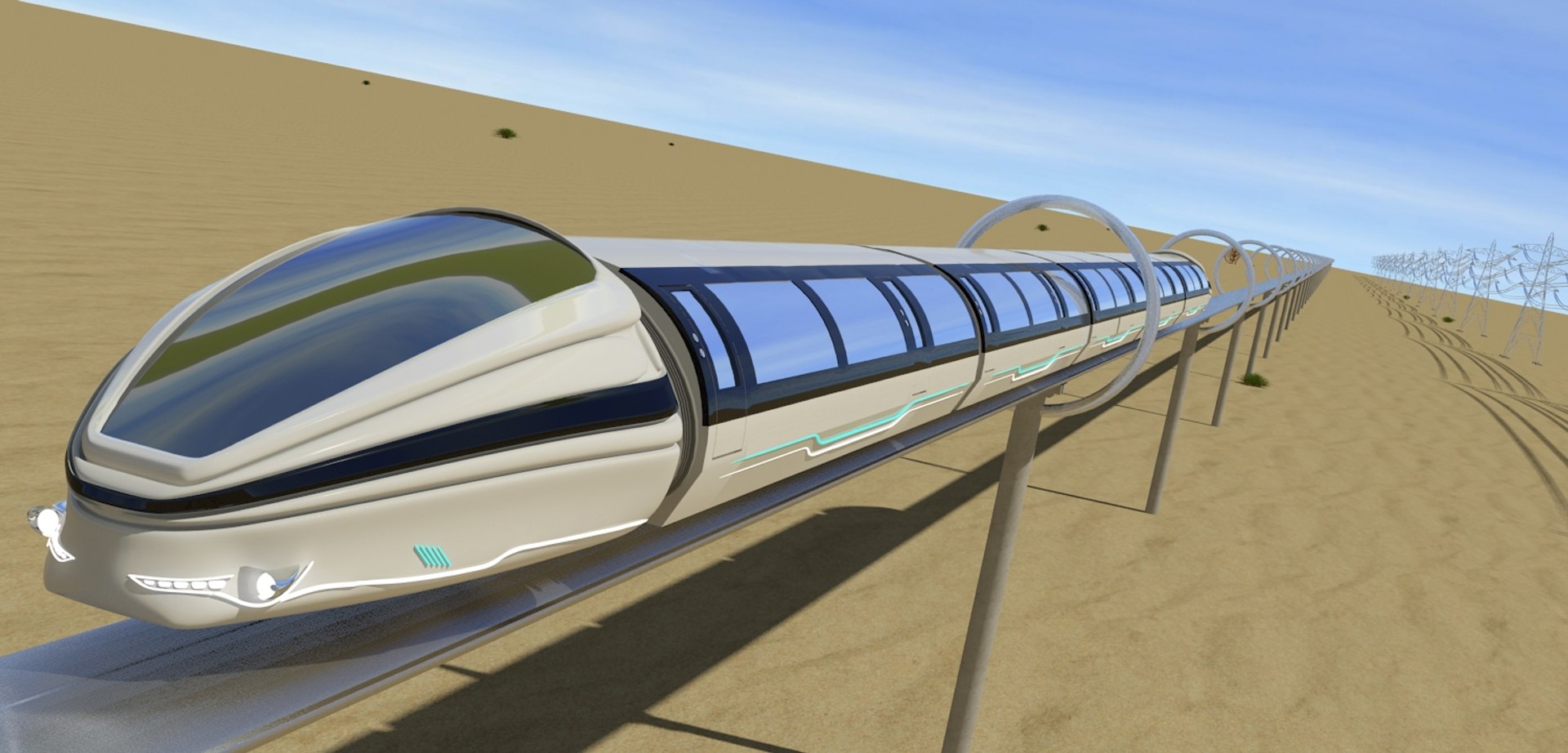 Futuristic Train 3d Model