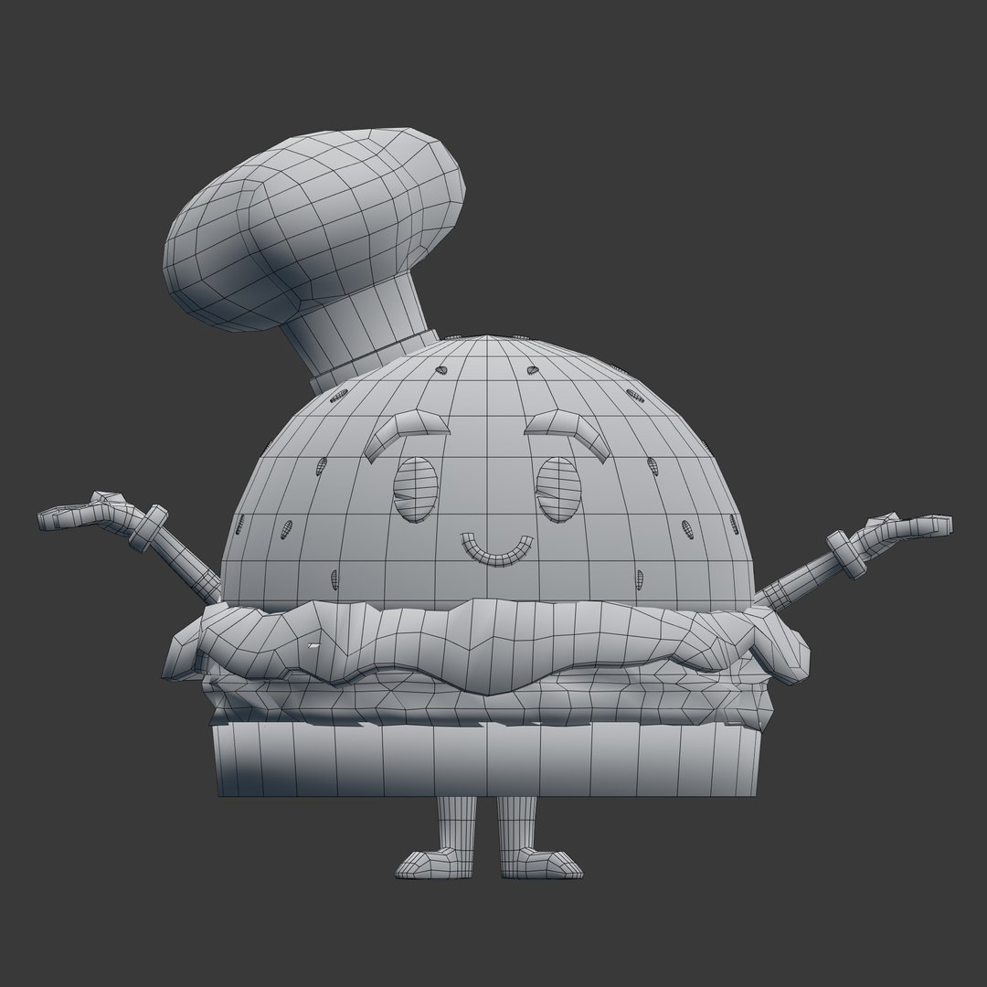 3D chef burger character model - TurboSquid 1449754