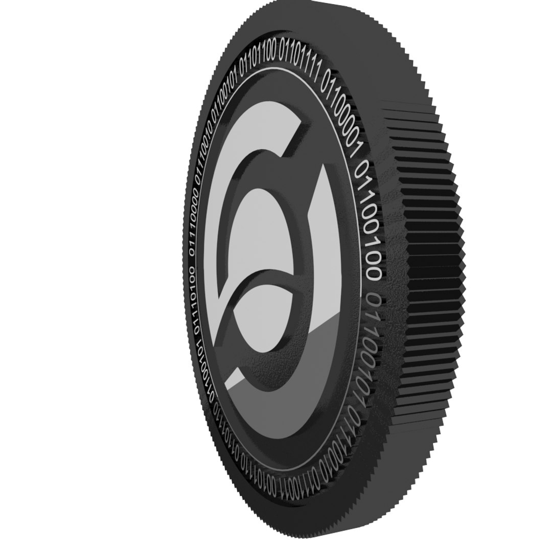 3D horizen black coin model - TurboSquid 1458000