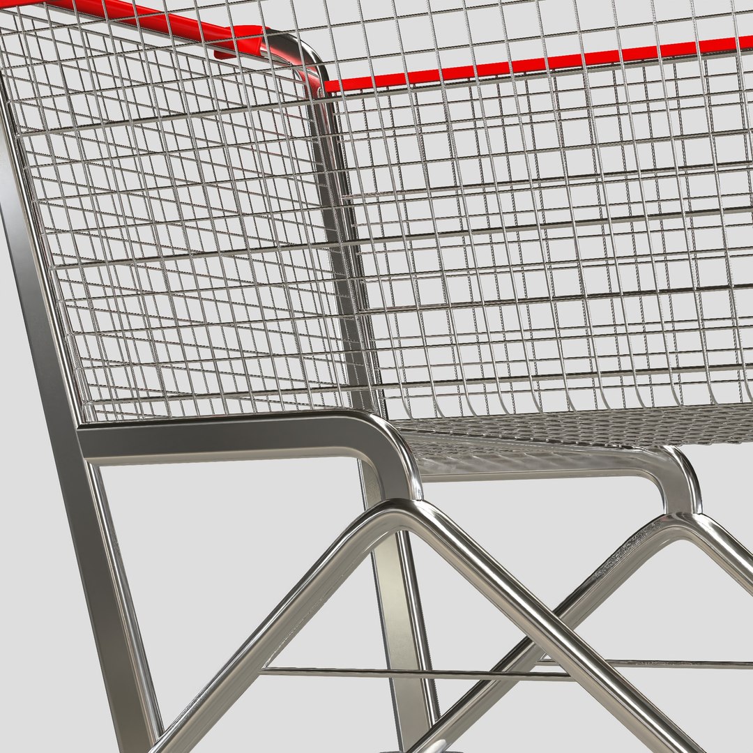 3D Model Realistic Supermarket Cart - TurboSquid 2217324