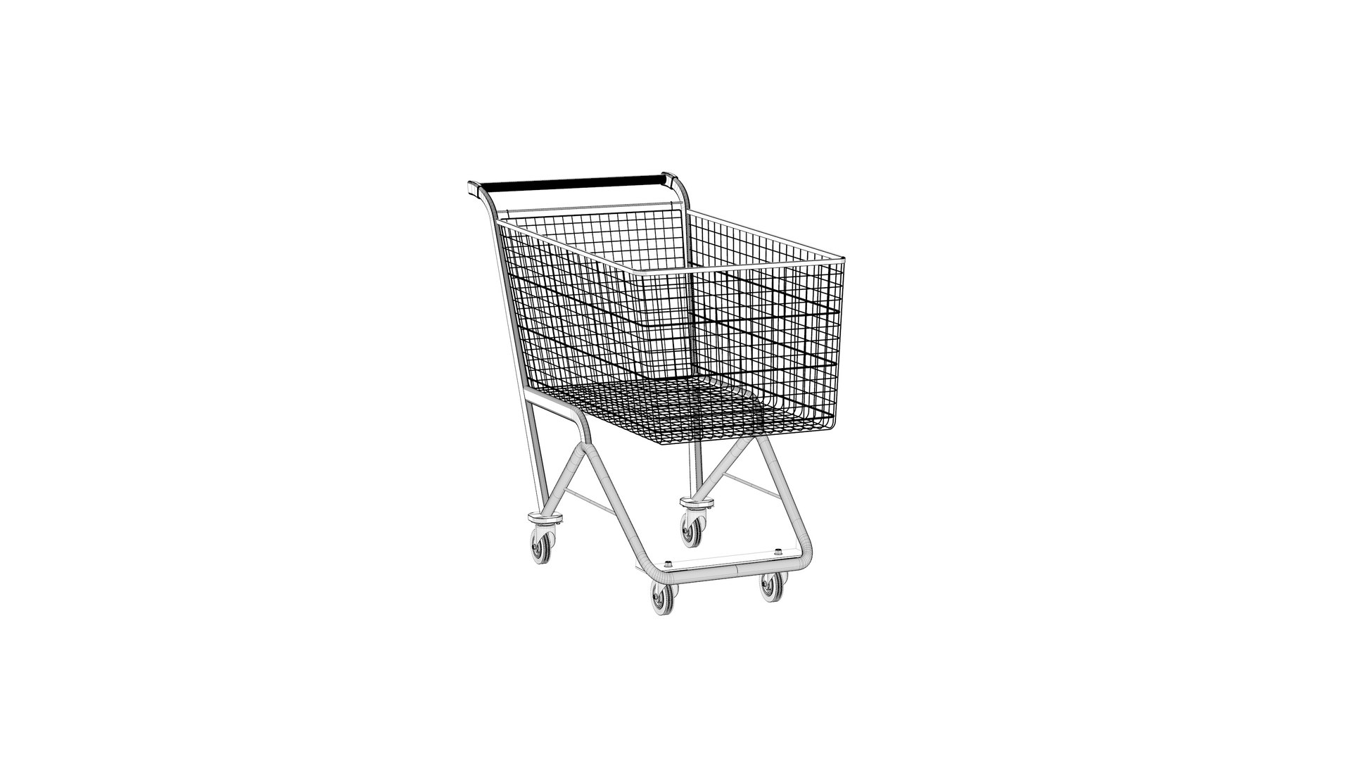 3D Model Realistic Supermarket Cart - TurboSquid 2217324
