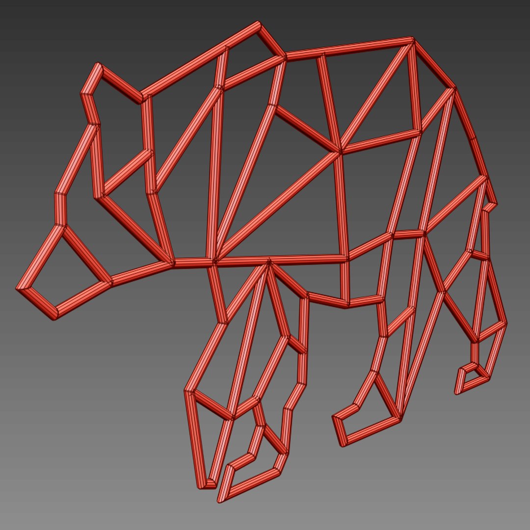 3D Bear Metal Wall Decor Model - TurboSquid 1939435