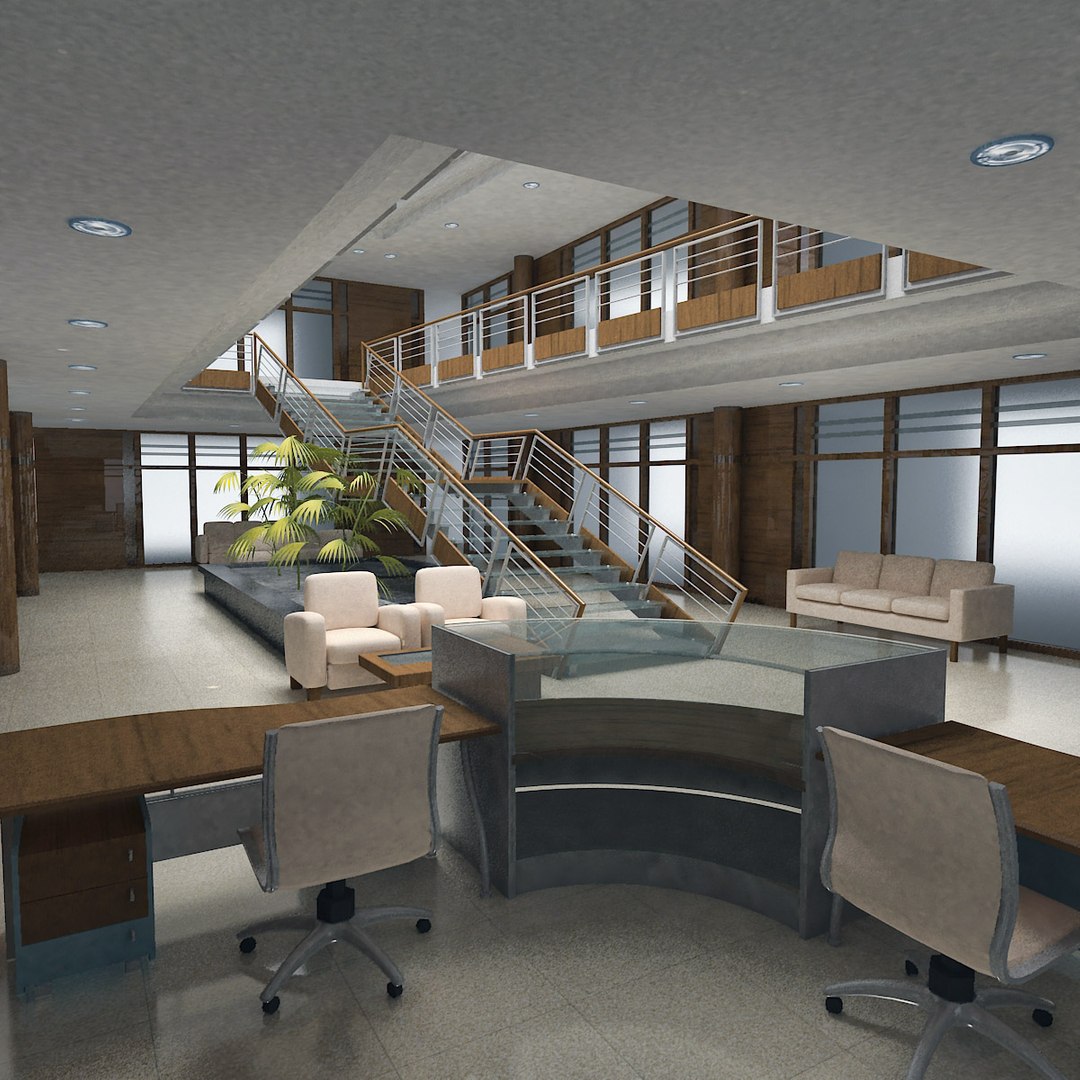 3d Model Reception Office Building