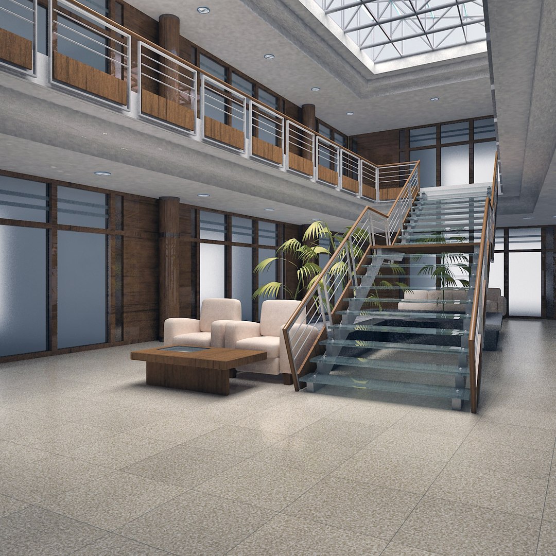 3d Model Reception Office Building