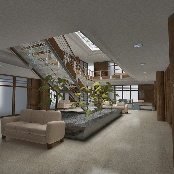 3d model reception office building