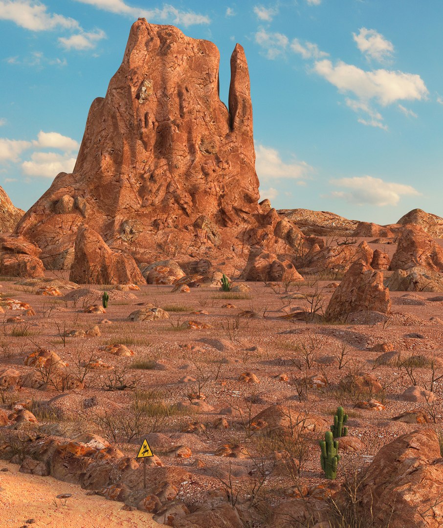 Desert environment road 3D - TurboSquid 1500432