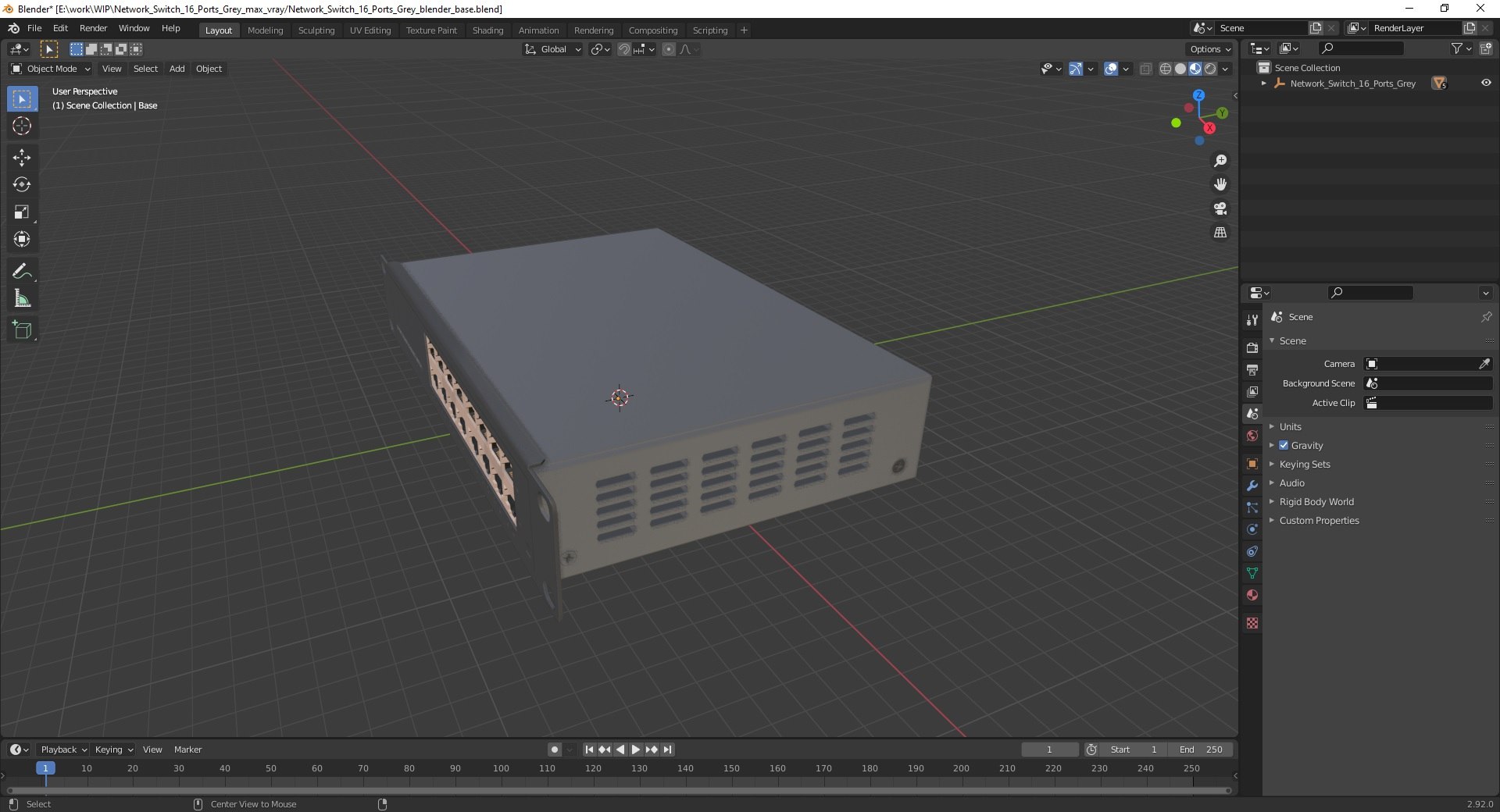 Network Switch 16 Ports Grey 3D Model - TurboSquid 2239789