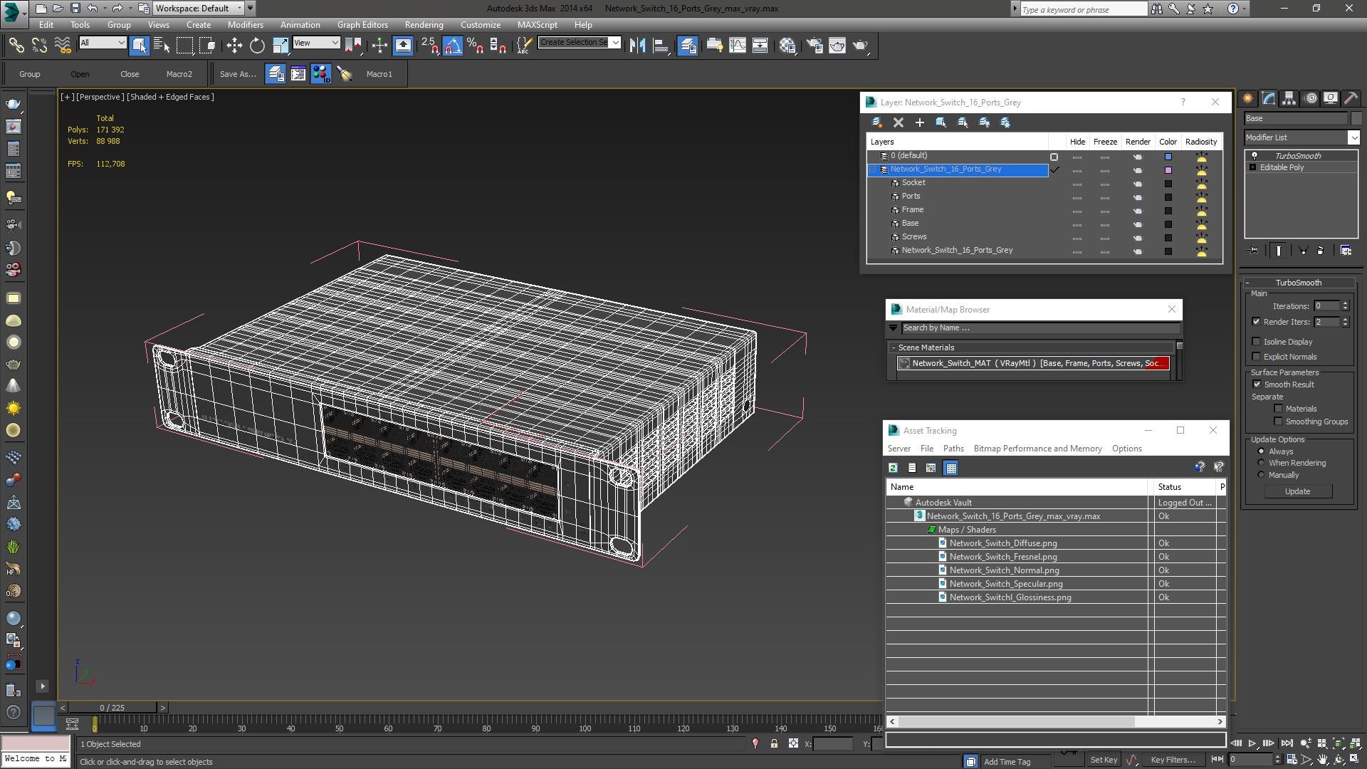 Network Switch 16 Ports Grey 3D Model - TurboSquid 2239789