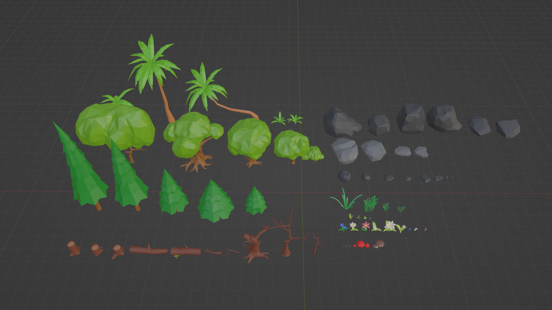 3D Model Low-Poly Forest Nature Assets - TurboSquid 2315450
