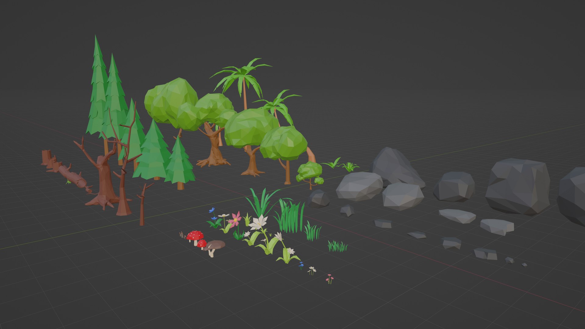 3D Model Low-Poly Forest Nature Assets - TurboSquid 2315450