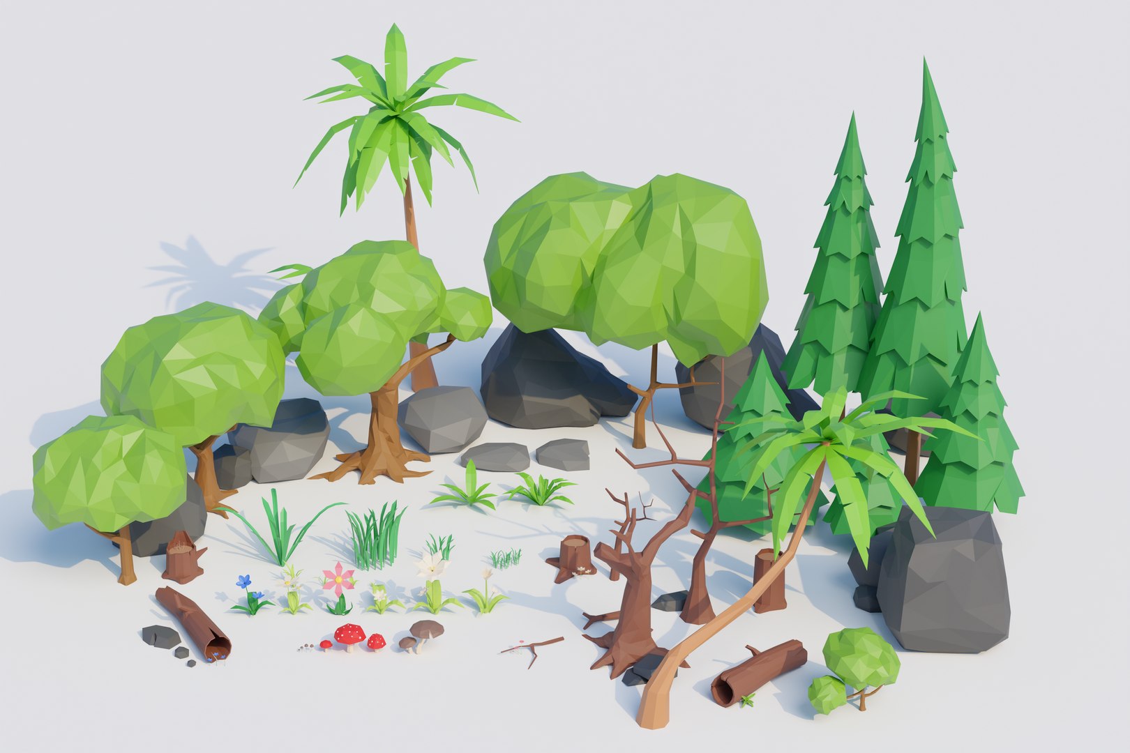 3D Model Low-Poly Forest Nature Assets - TurboSquid 2315450