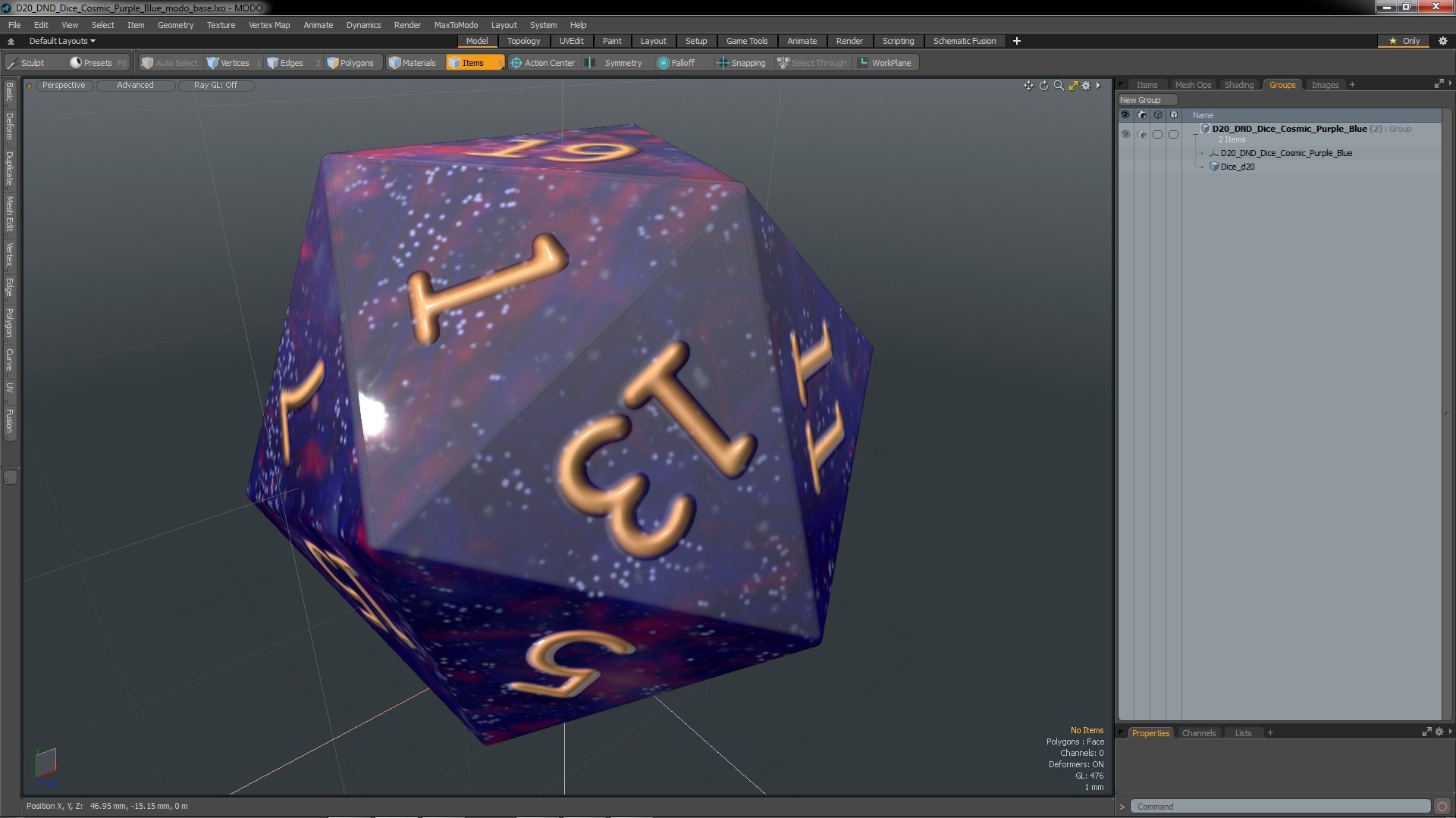 D20 DND Dice Cosmic Purple Blue 3D Model - TurboSquid 2141443
