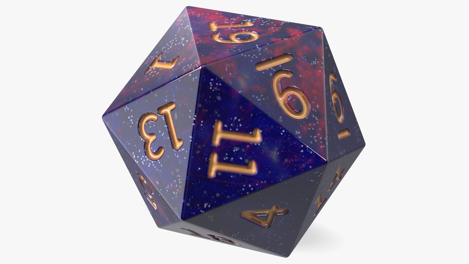 D20 DND Dice Cosmic Purple Blue 3D Model - TurboSquid 2141443