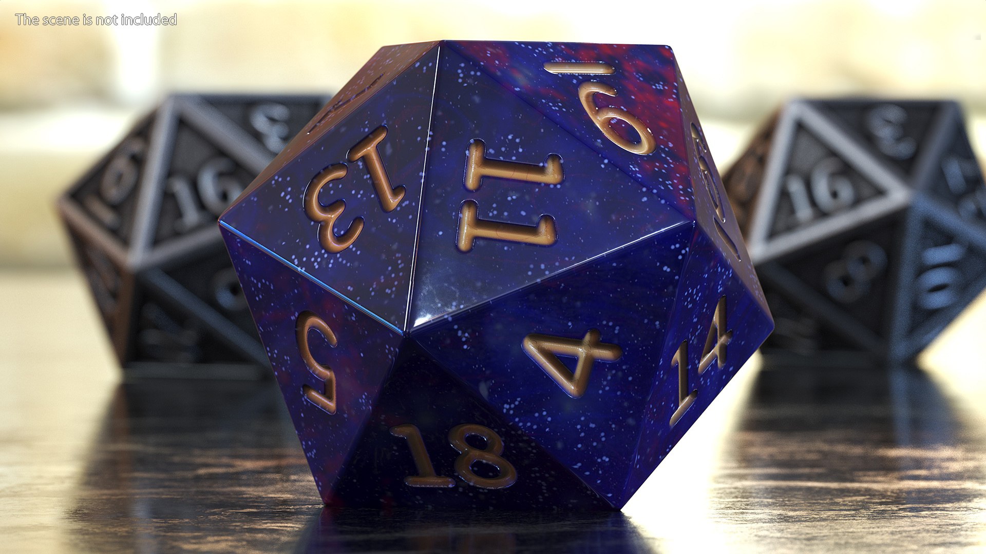 D20 DND Dice Cosmic Purple Blue 3D Model - TurboSquid 2141443