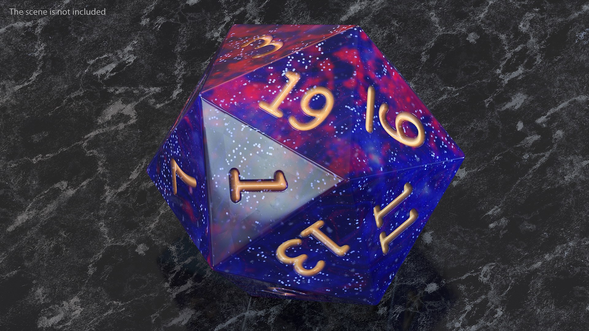 D20 DND Dice Cosmic Purple Blue 3D Model - TurboSquid 2141443