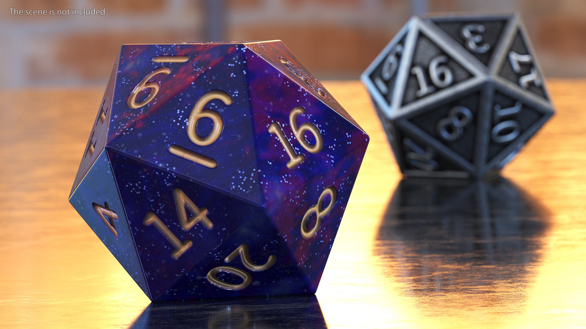 D20 DND Dice Cosmic Purple Blue 3D Model - TurboSquid 2141443