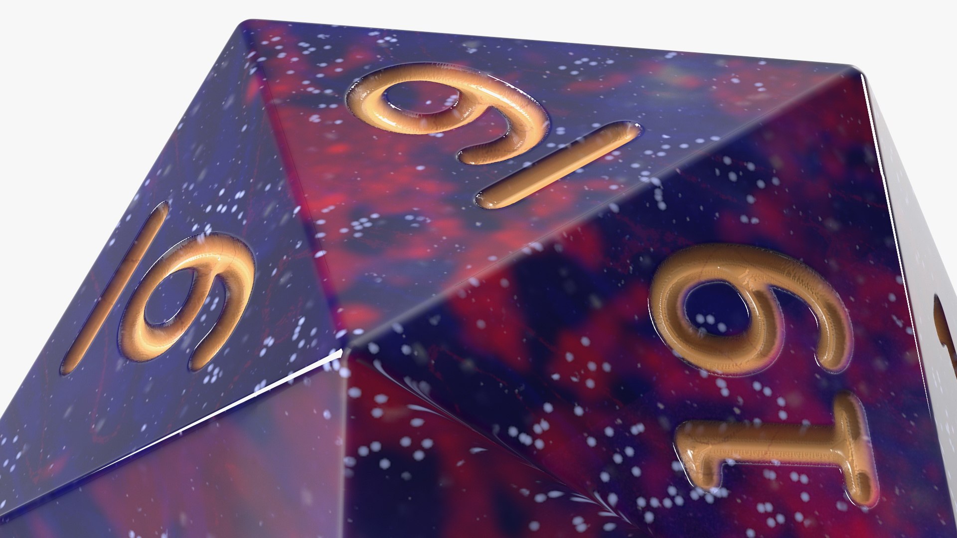 D20 DND Dice Cosmic Purple Blue 3D Model - TurboSquid 2141443