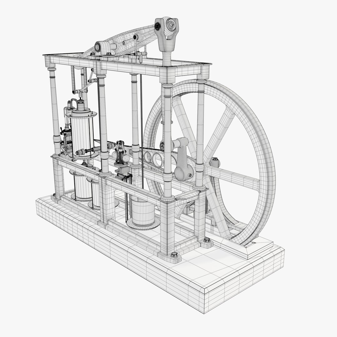 3D Model Vintage Beam Steam Engine James Watt Demonstration Model A ...