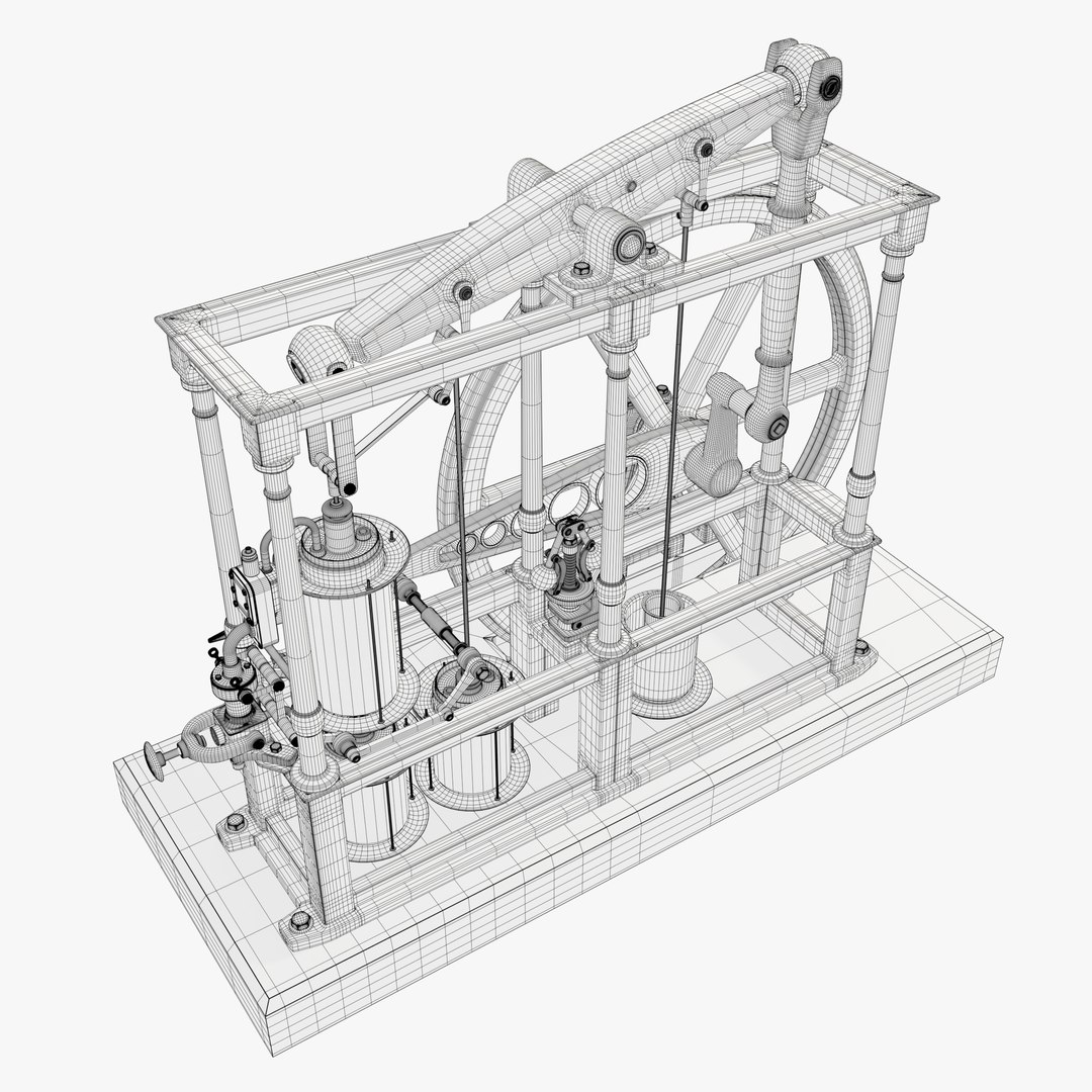 3D Model Vintage Beam Steam Engine James Watt Demonstration Model A ...