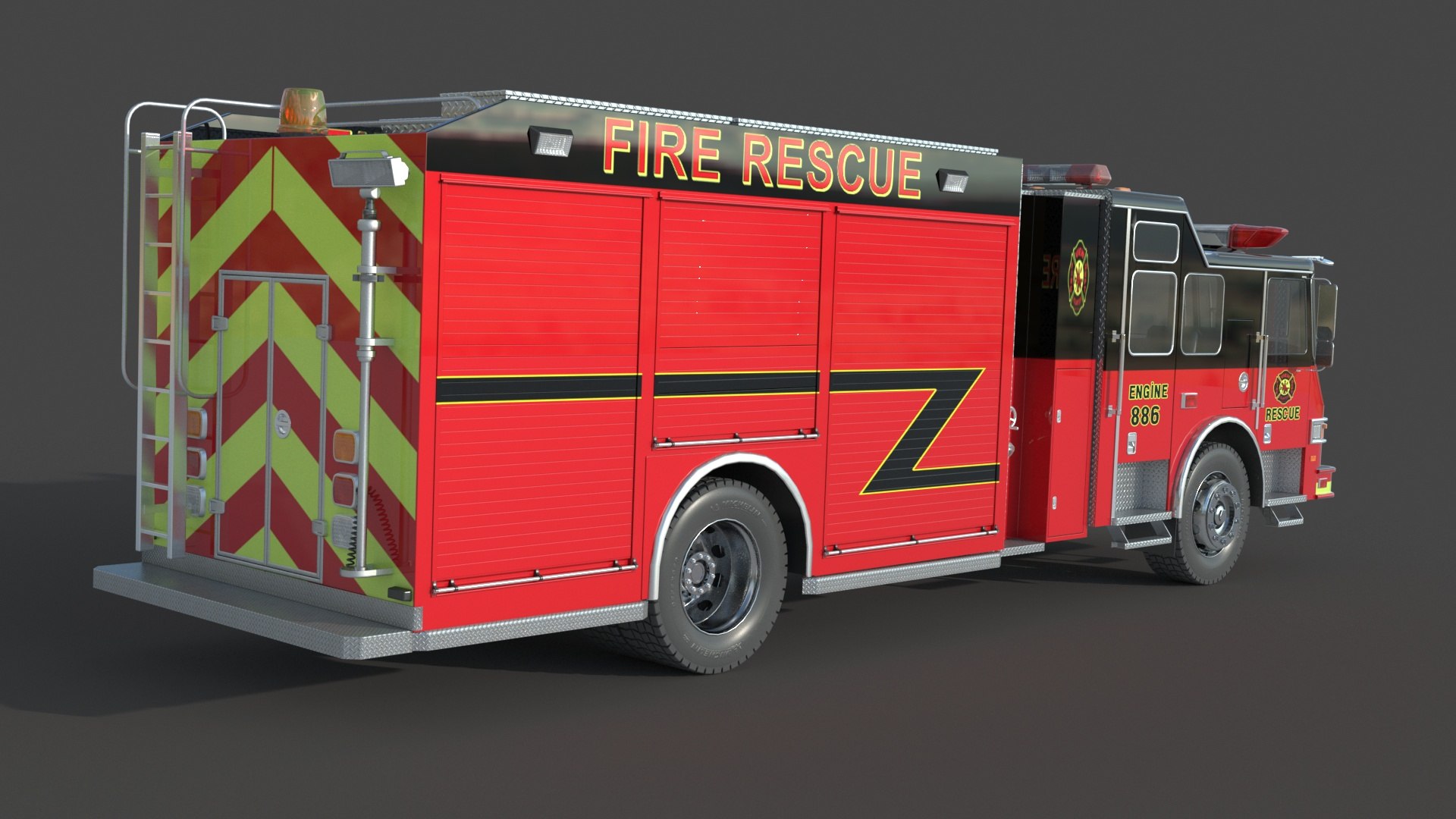 3D Fire Rescue Truck Model - TurboSquid 1895147