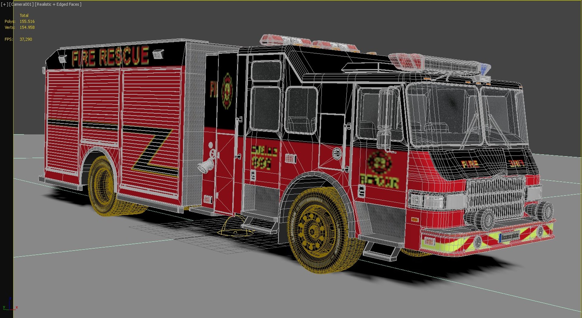 3D Fire Rescue Truck Model - TurboSquid 1895147