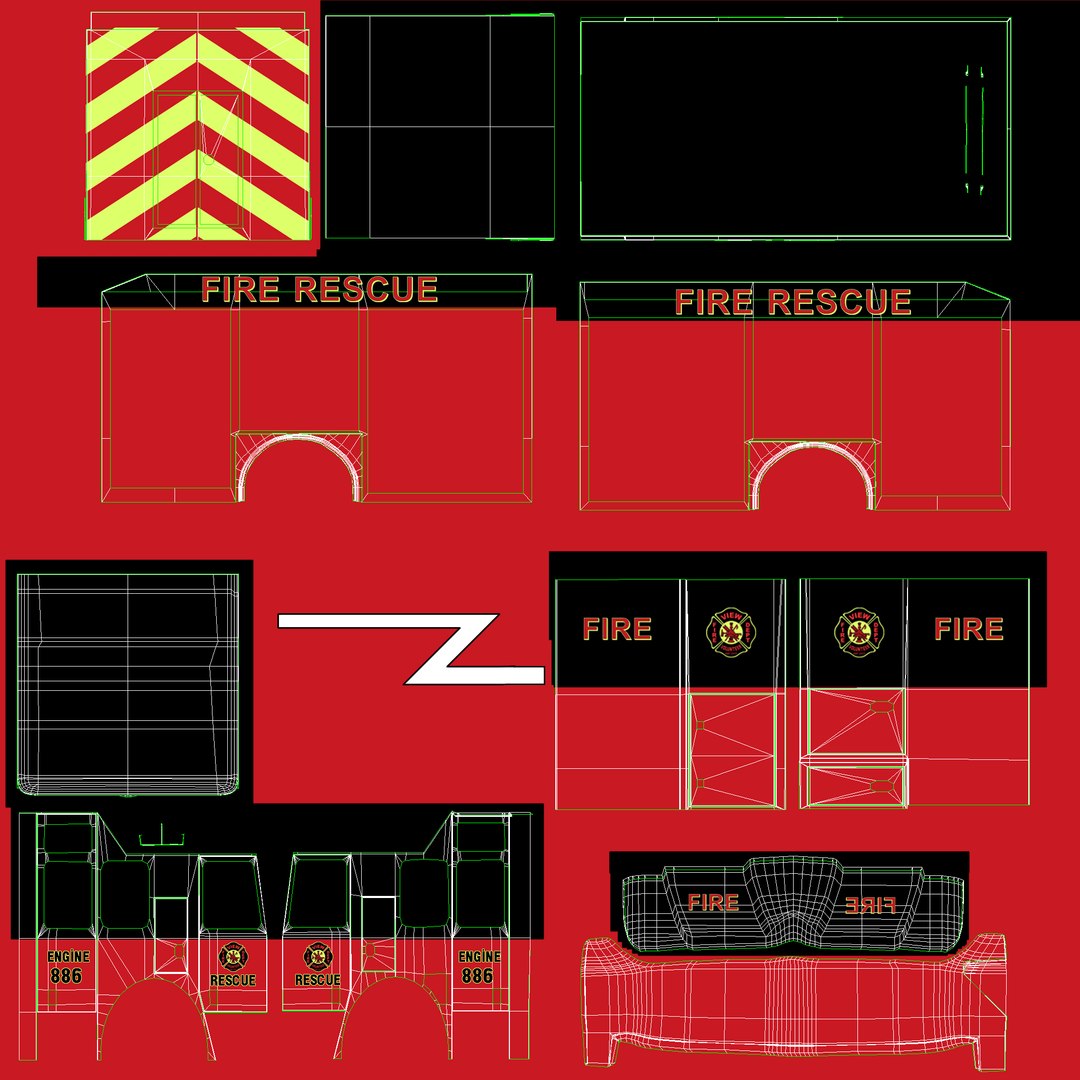 3D Fire Rescue Truck Model - TurboSquid 1895147