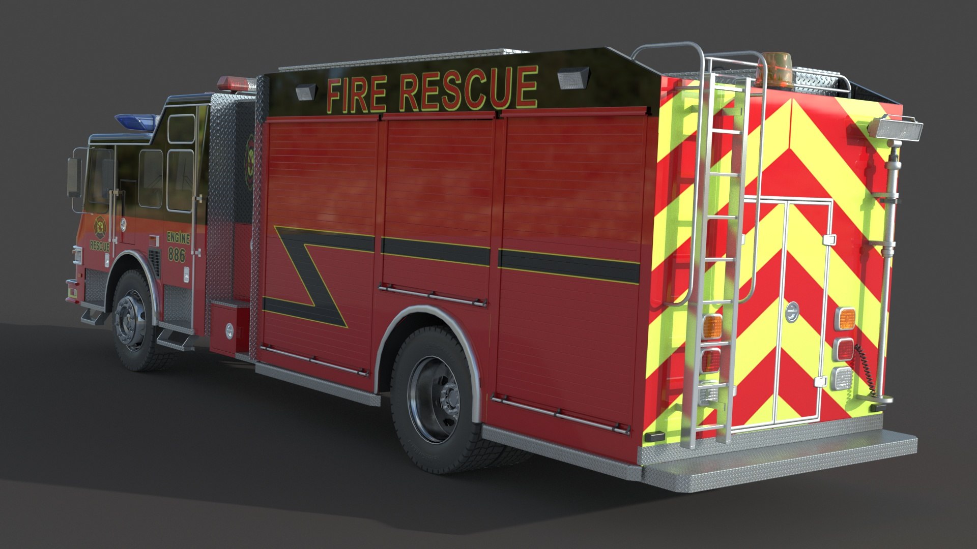 3D Fire Rescue Truck Model - TurboSquid 1895147