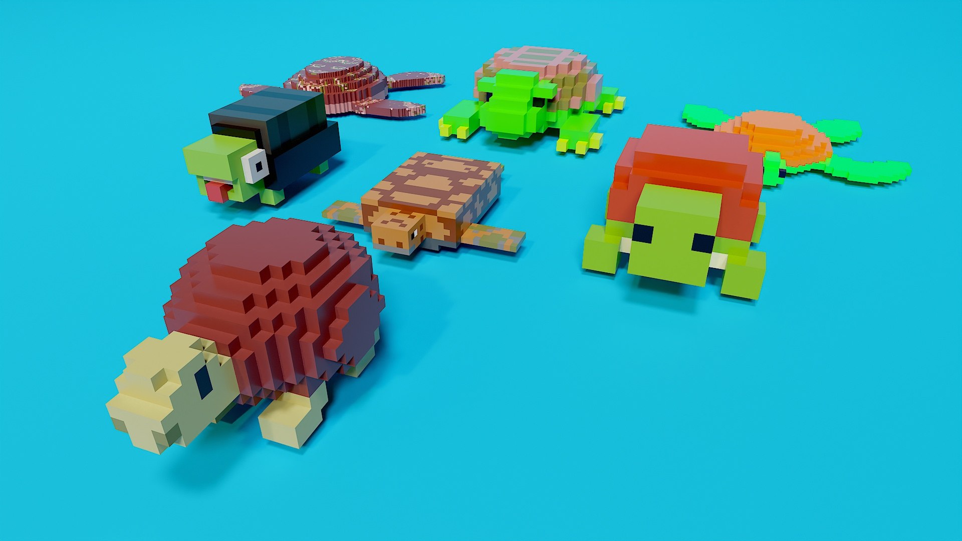 Tortoise Turtle Voxel Art Pack 3d Model Model - TurboSquid 2182632