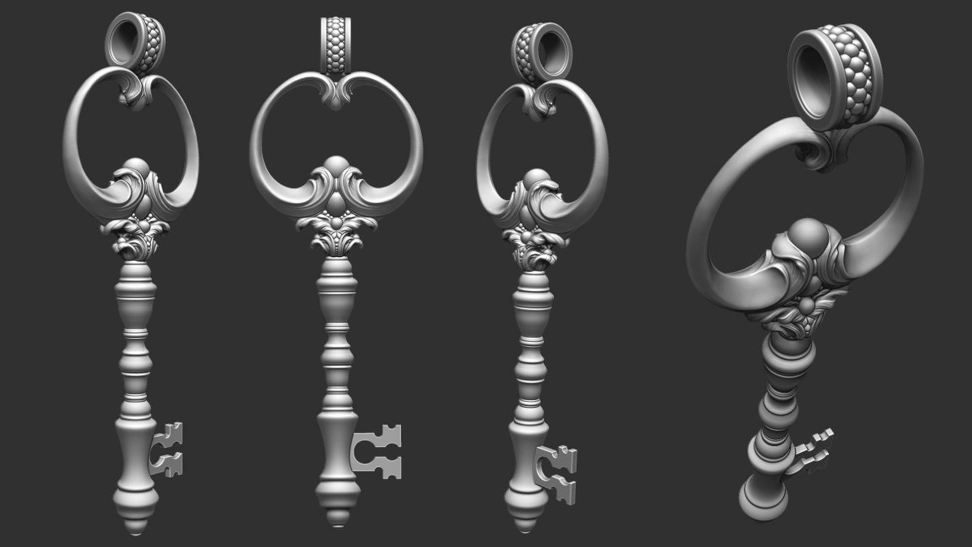 Key Gothic Decorative Jewelry 3D Model - TurboSquid 2033494