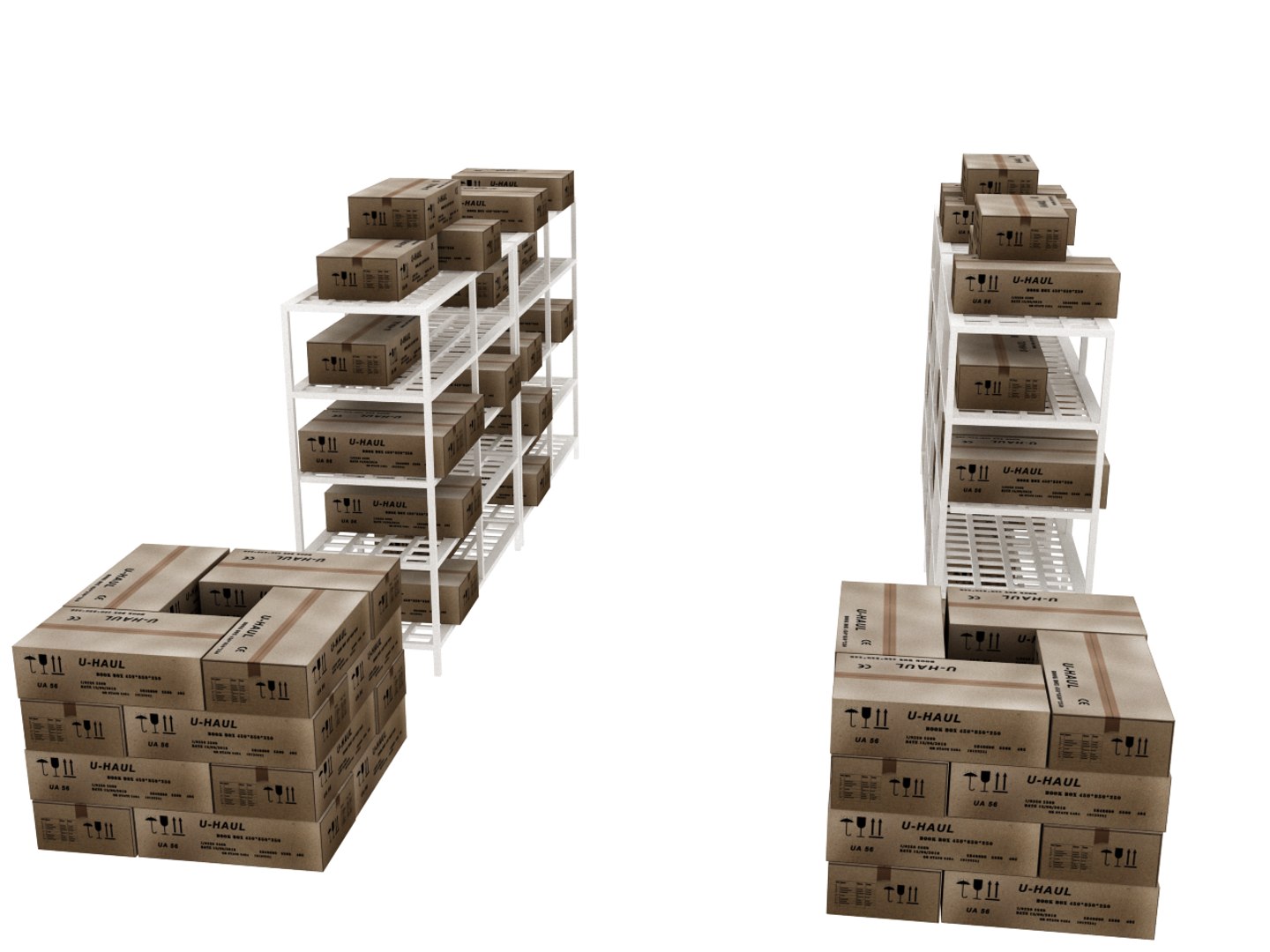 Boxes shelf model - TurboSquid 1322249