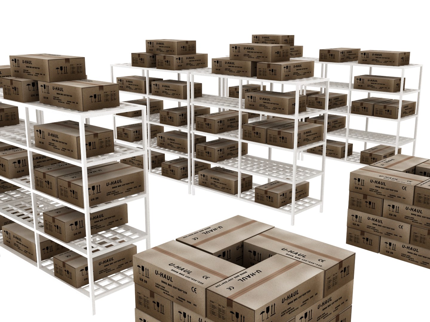 Boxes shelf model - TurboSquid 1322249