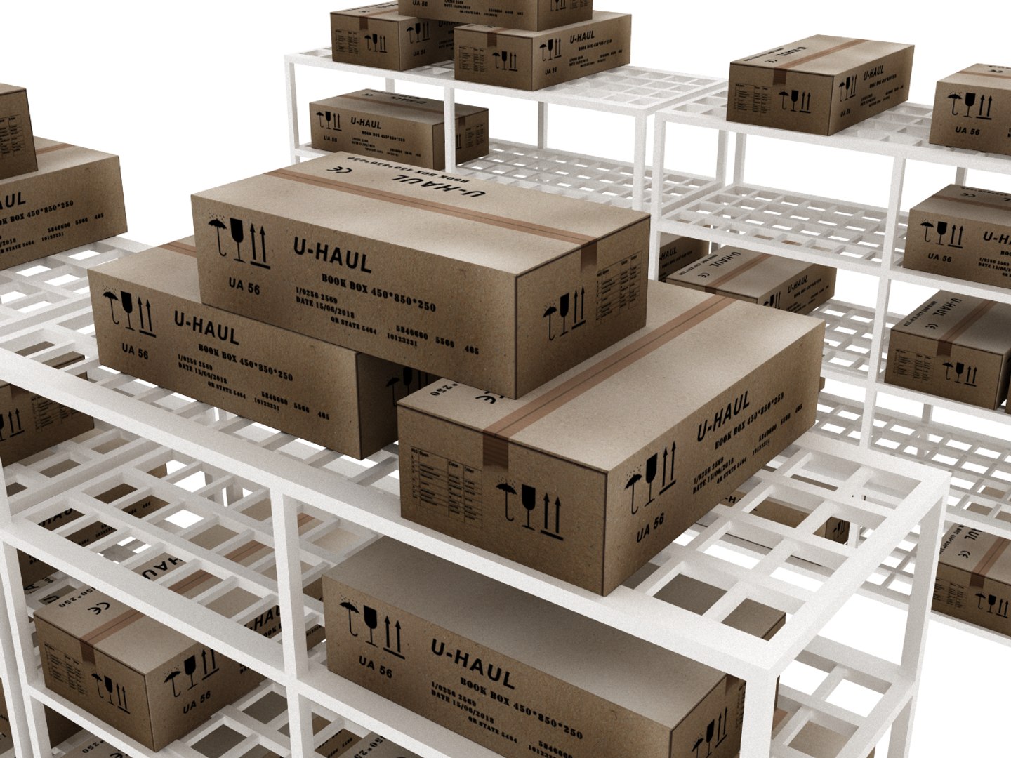 Boxes shelf model - TurboSquid 1322249