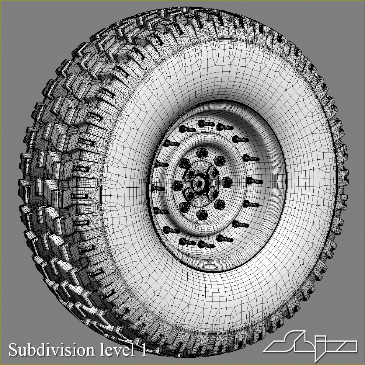 humvee wheel 3d max