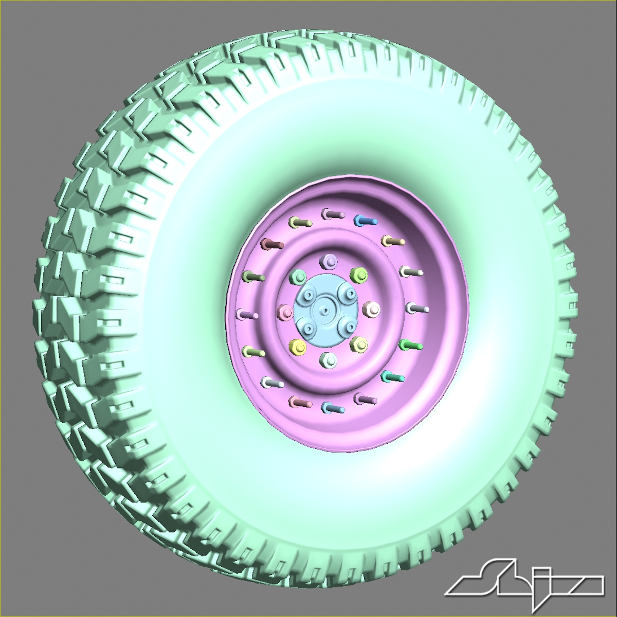 humvee wheel 3d max