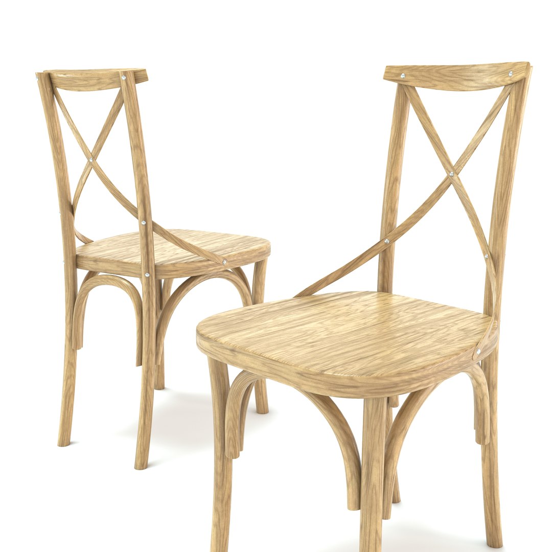 ODGER Table And 6 Teak Cross Back Dining Chair 3D Model - TurboSquid ...
