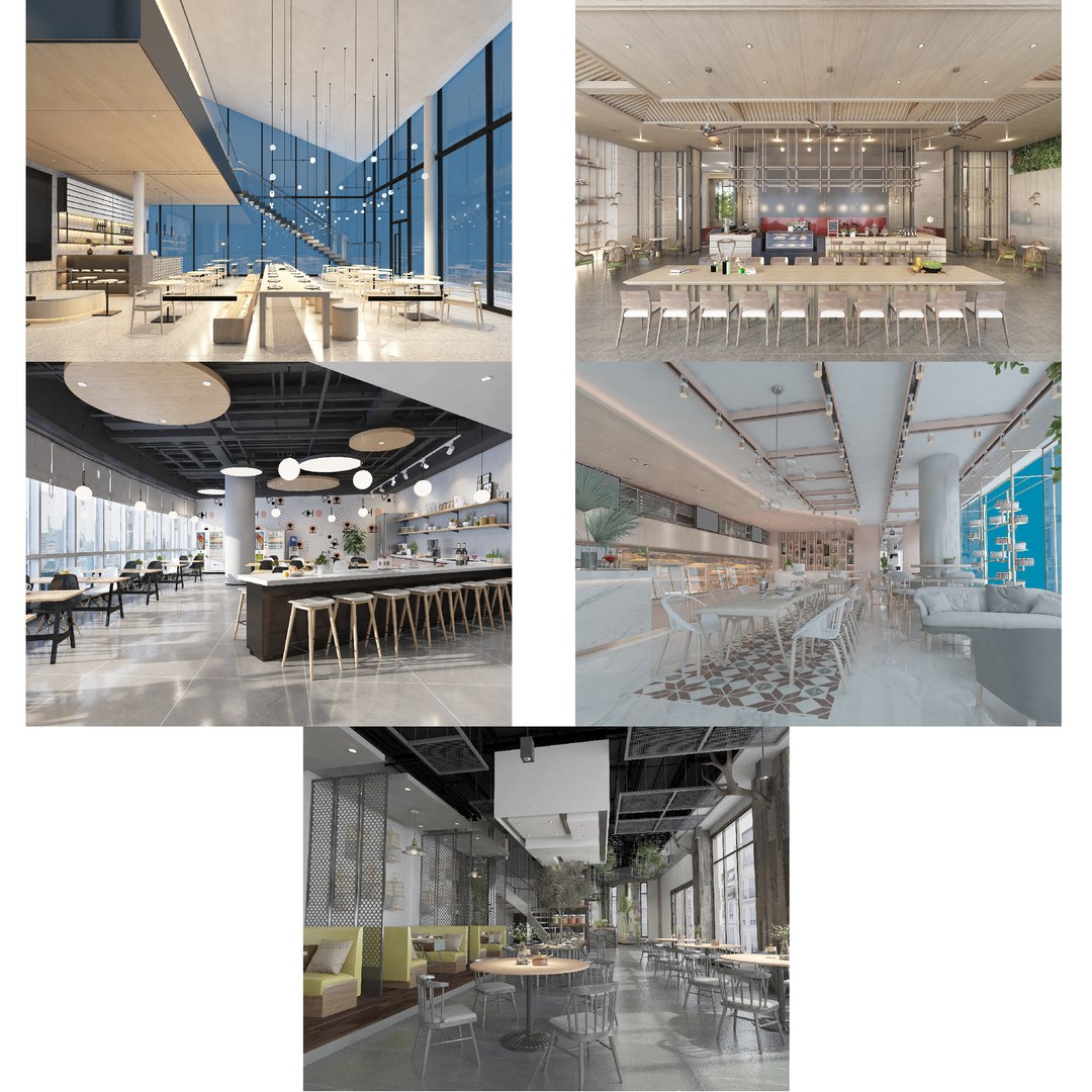 5 Coffee Shops - Restaurants - Collection 06 3D 모델 - TurboSquid 1982512