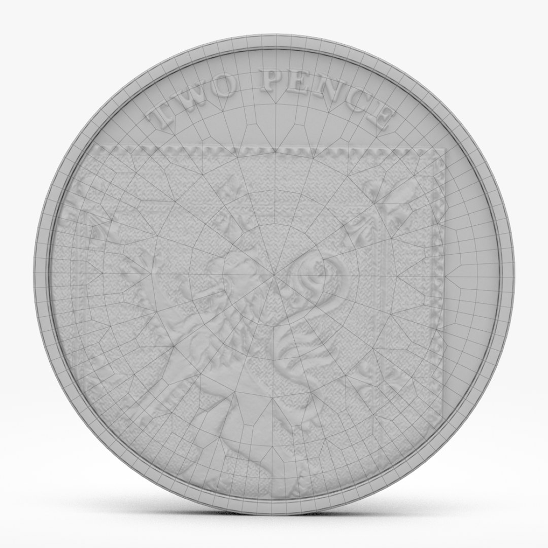 3d Pence Coin Model